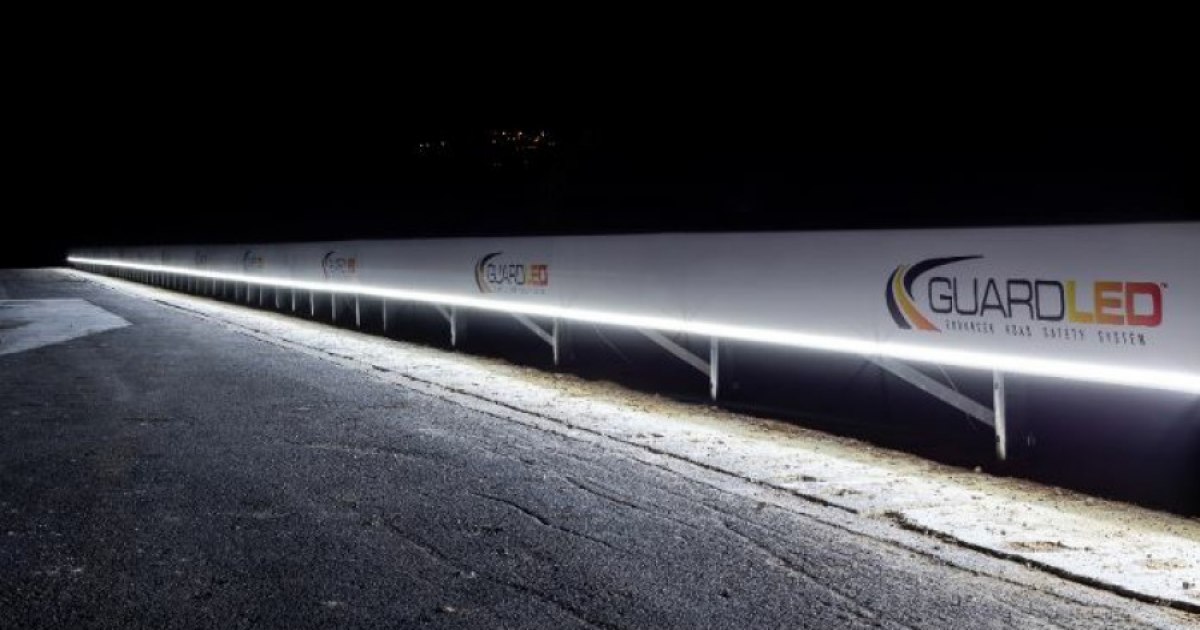 A polyurethane cladded barrier with incorporated led strip and ...